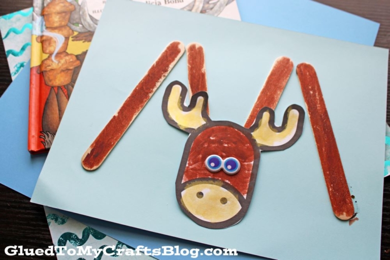 "M" is for Popsicle Stick Moose Craft