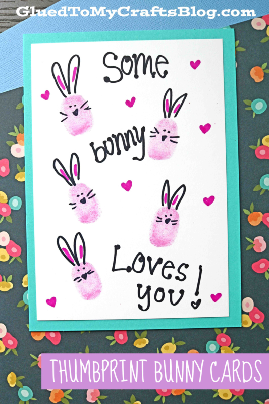 Thumbprint Bunny Cards For Easter
