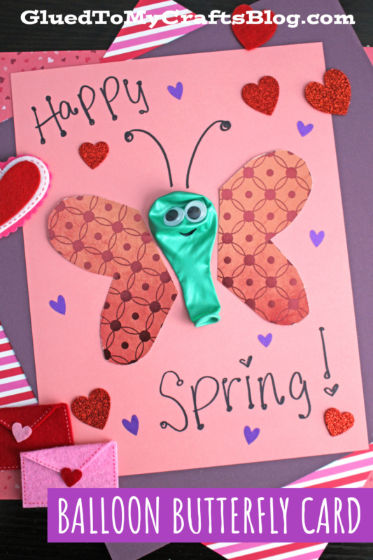 Balloon Butterfly Card Craft Idea