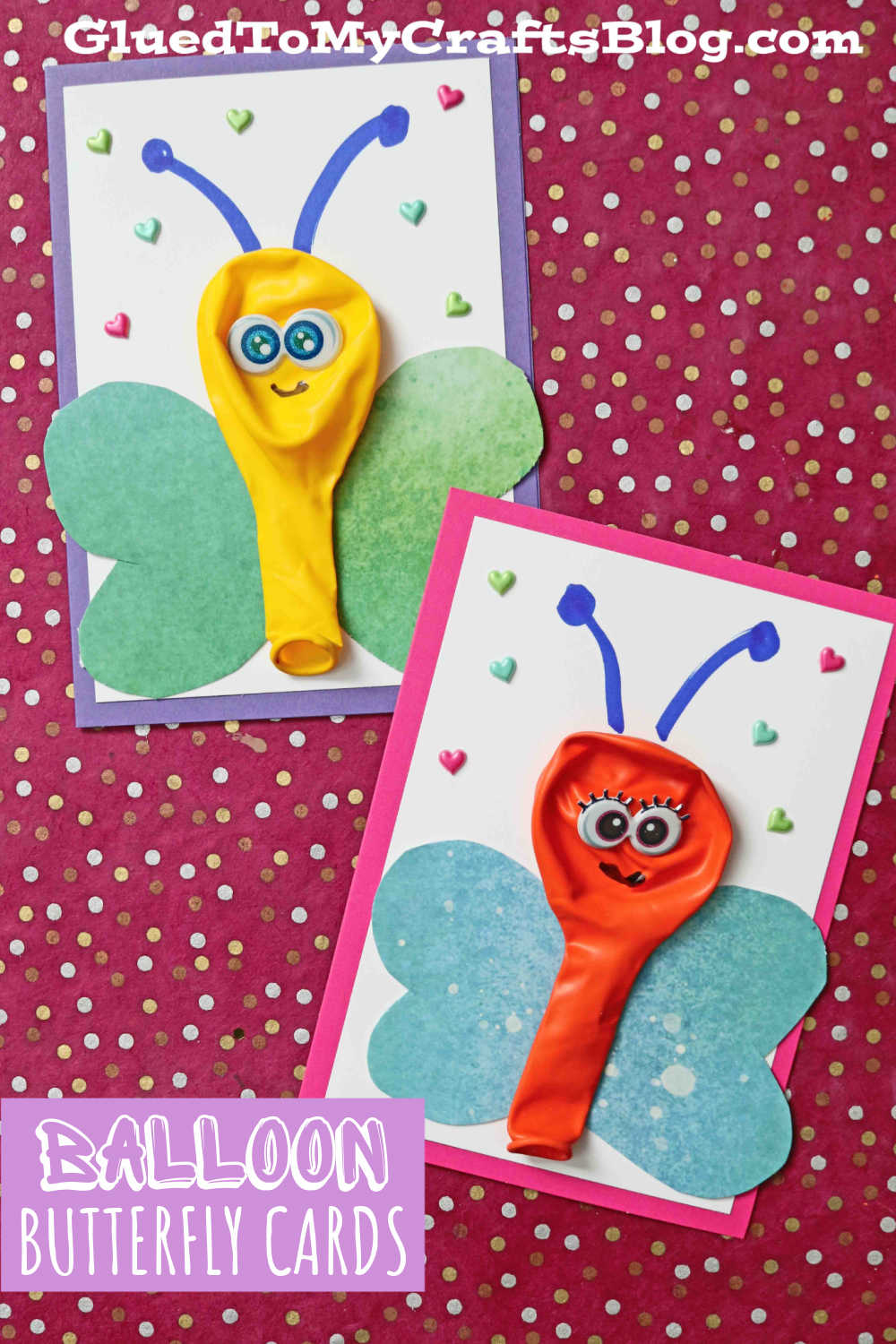 Balloon Butterfly Card Craft Idea