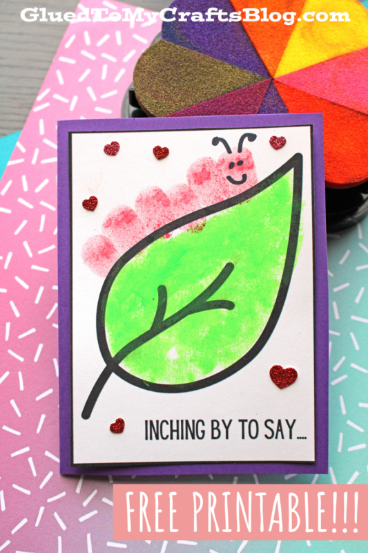 Thumbprint Caterpillar Card Craft
