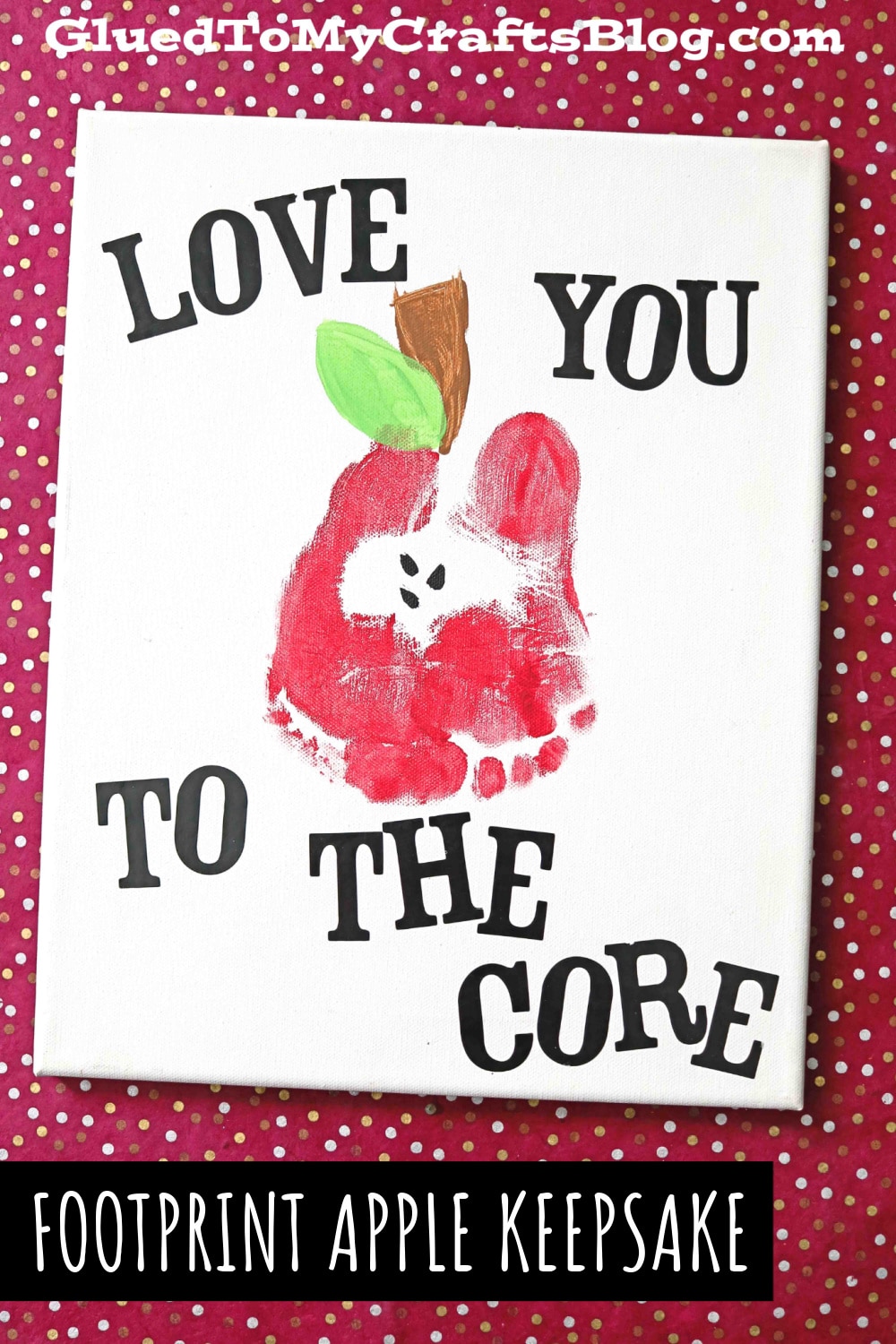Love You To The Core Footprint Apple Craft Idea