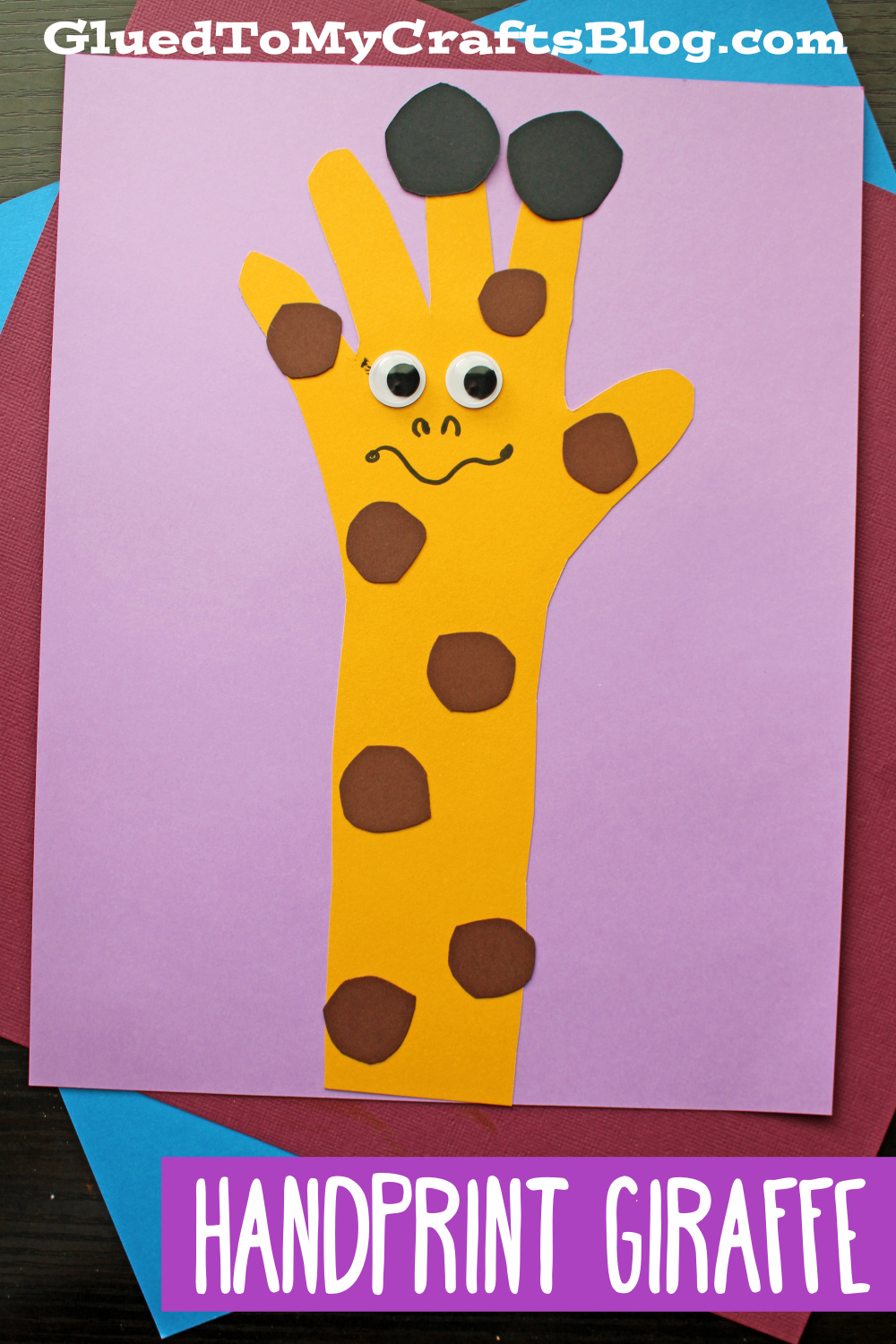 Handprint Giraffe Craft Idea For Kids