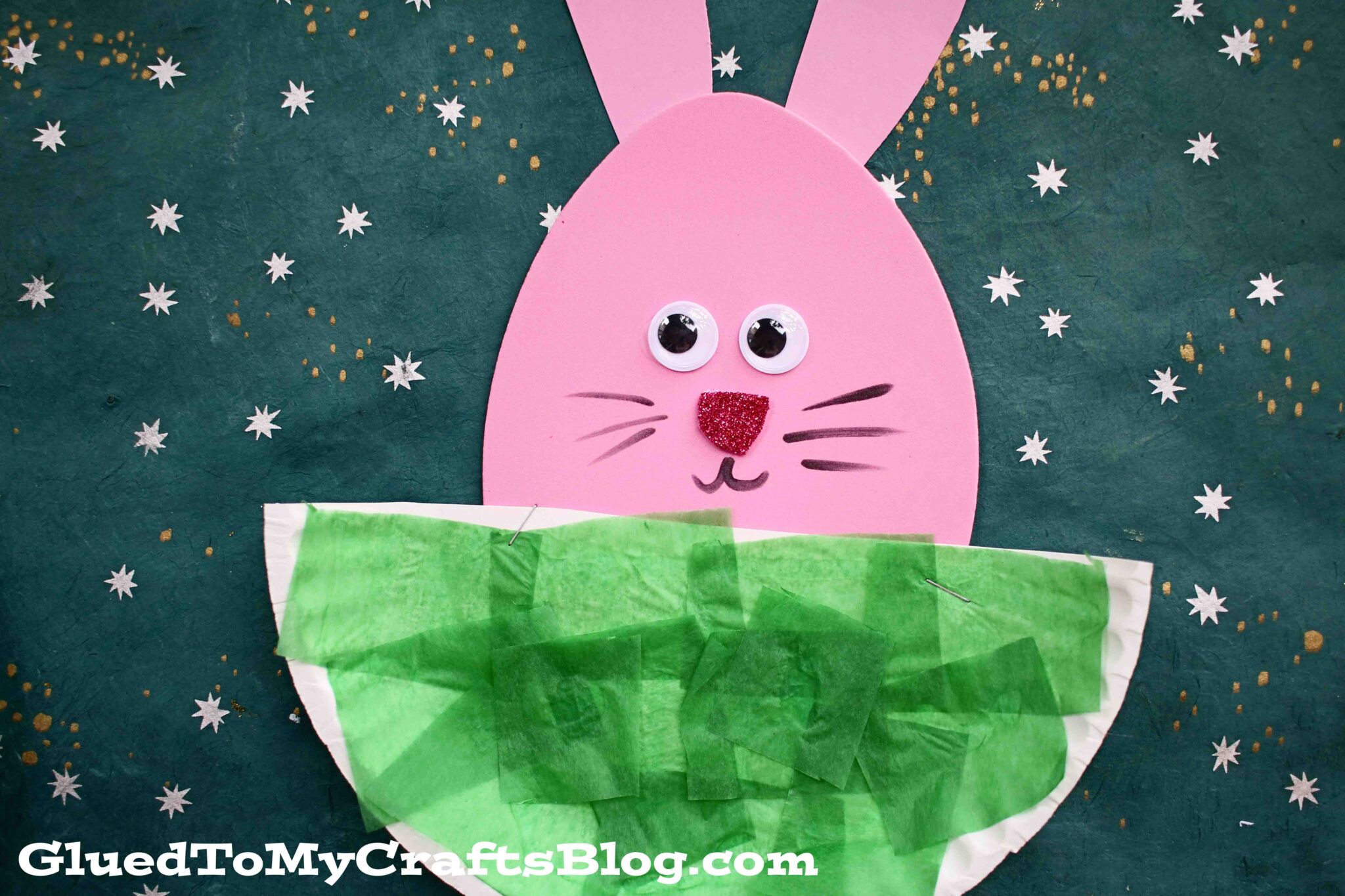 Paper Plate Easter Bunny Hiding In The Grass Craft