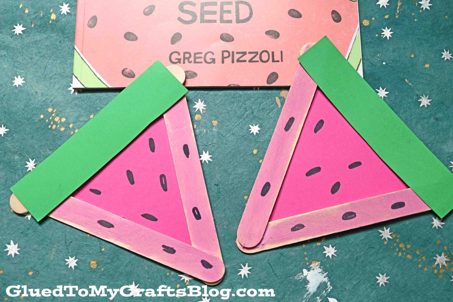 Popsicle Stick Watermelon Slices Craft