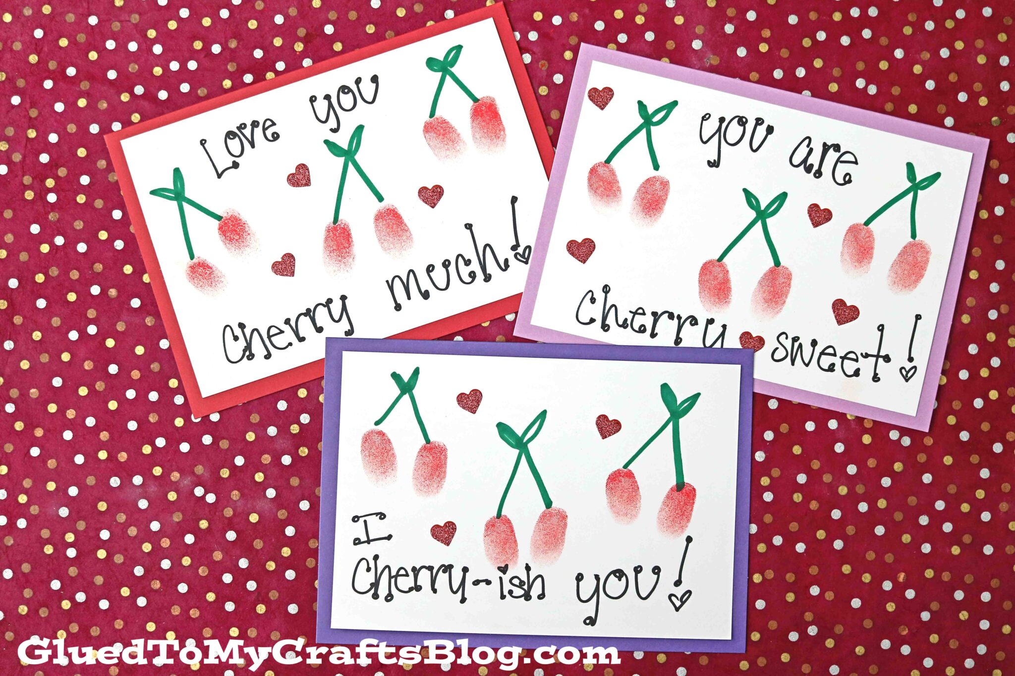 Thumbprint Cherry Card Craft Idea For Kids