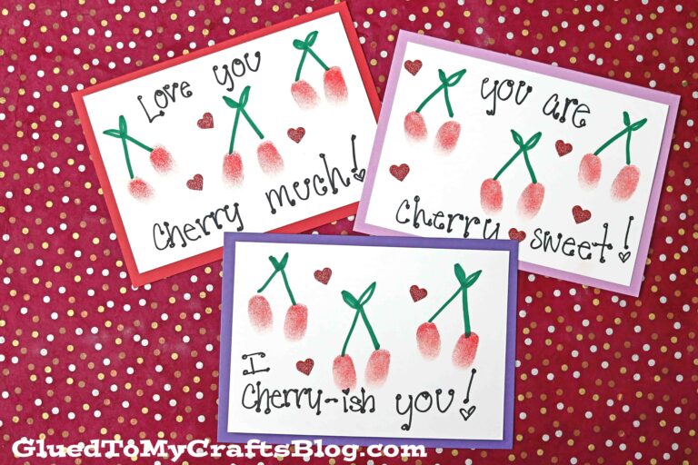 Thumbprint Cherry Card Craft Idea For Kids