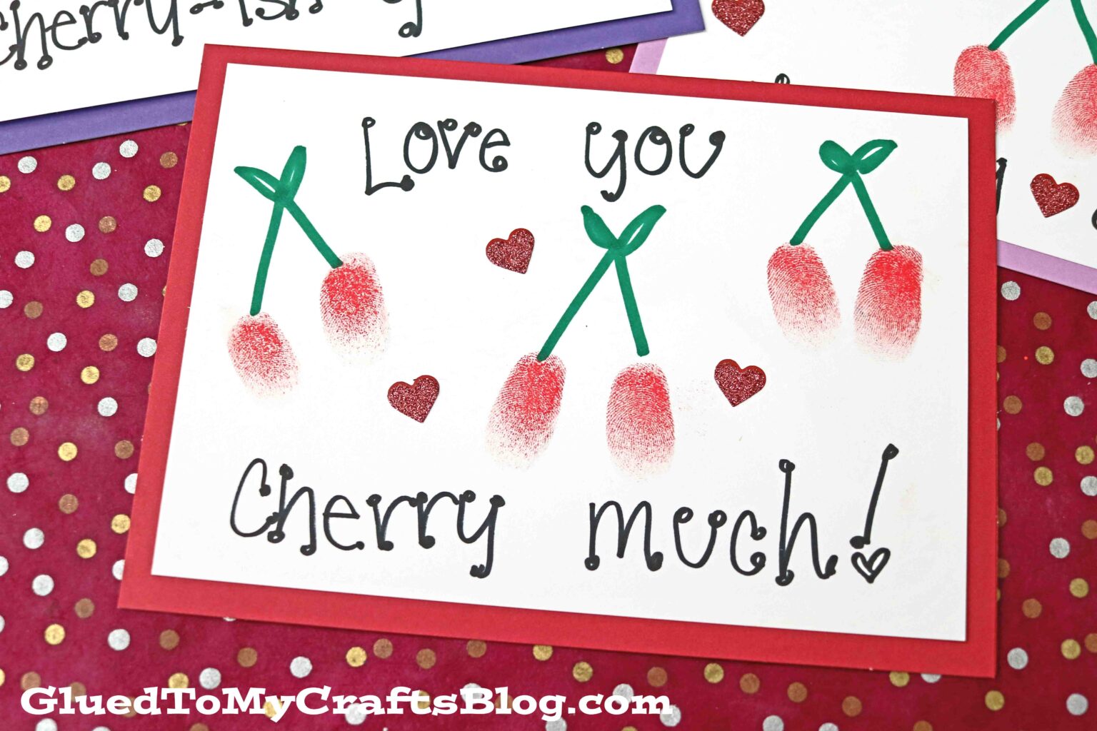 Thumbprint Cherry Card Craft Idea For Kids