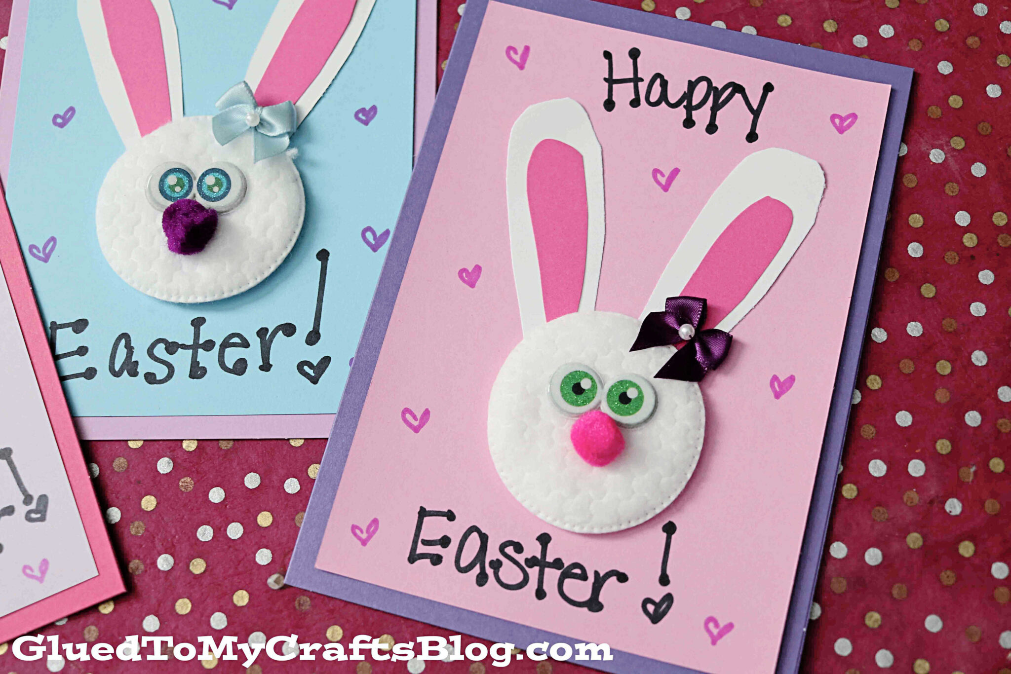 Cotton Pad Bunny Card Craft Idea