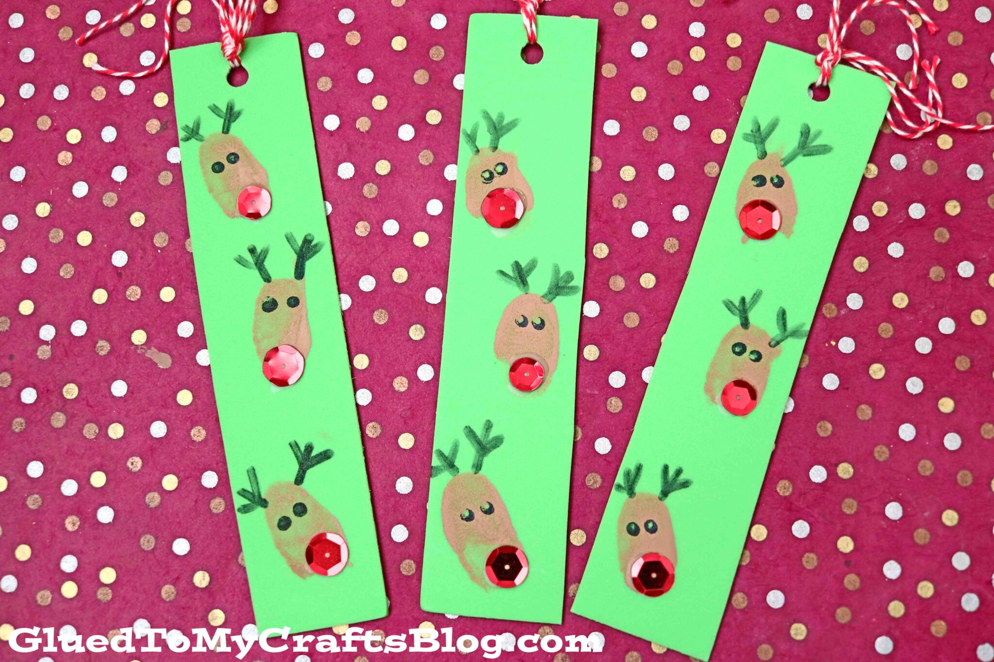 Thumbprint Reindeer Bookmarks