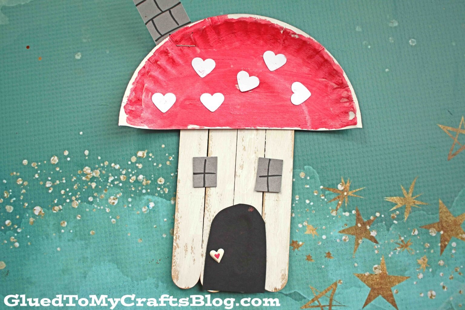 Popsicle Stick Mushroom Fairy House Craft Idea