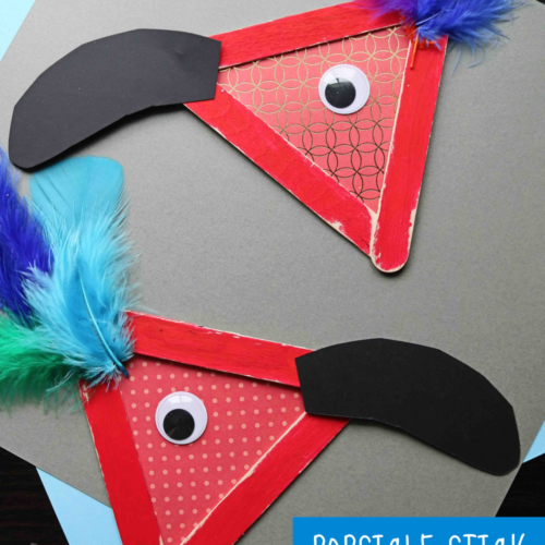 Popsicle Stick Parrot Craft Idea For Kids