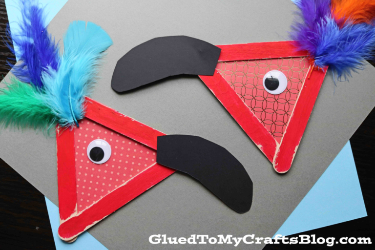 Popsicle Stick Parrot Craft Idea For Kids