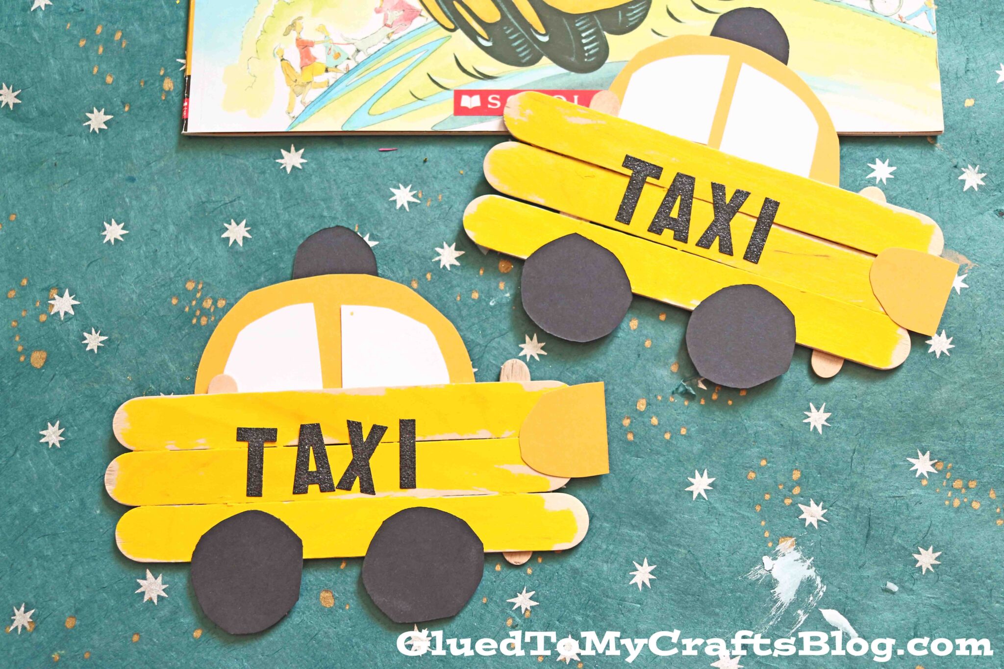 Popsicle Stick Taxi Car Craft
