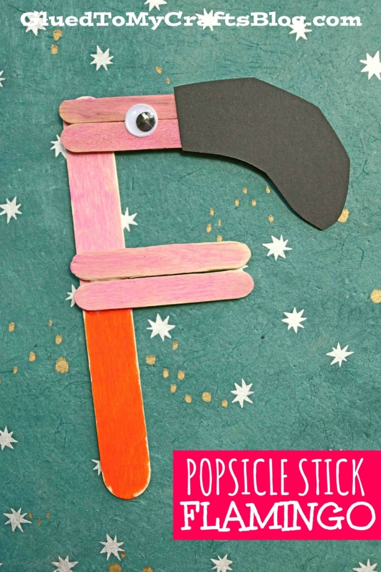 "F" is for Flamingo Craft Idea For Kids