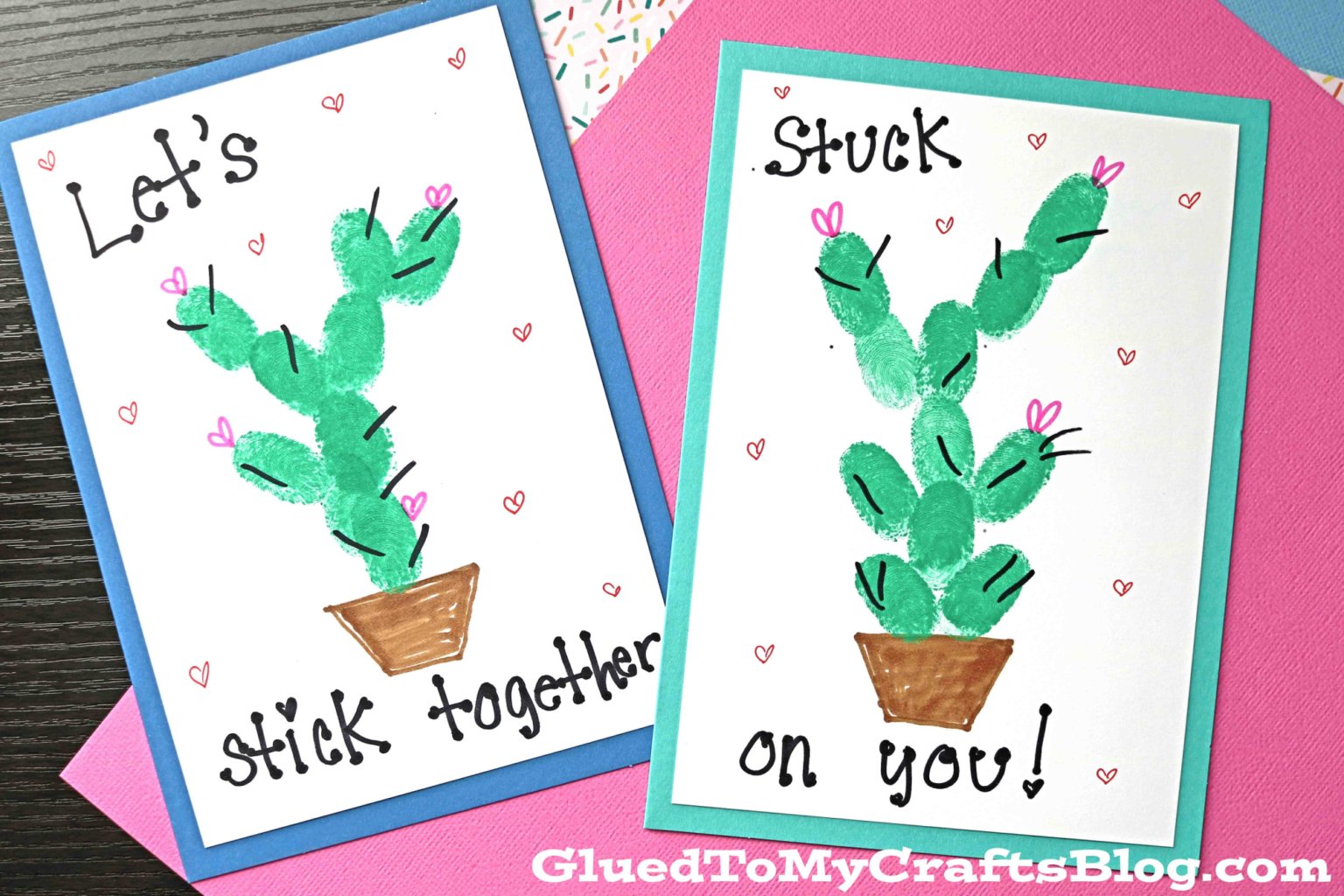 Thumbprint Cactus Card Craft Idea