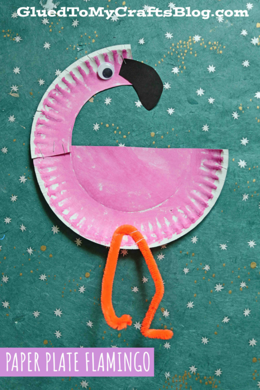 Paper Plate Flamingo Craft Idea For Kids