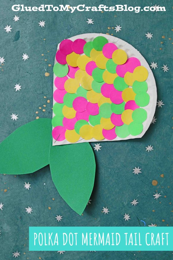 Paper Plate Polka Dot Mermaid Tail Craft Idea
