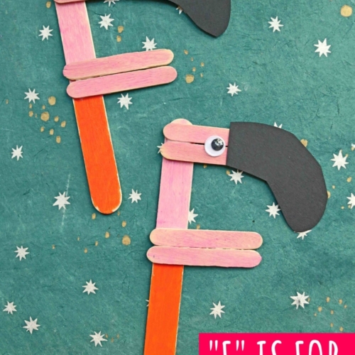 "F" is for Flamingo Craft Idea For Kids