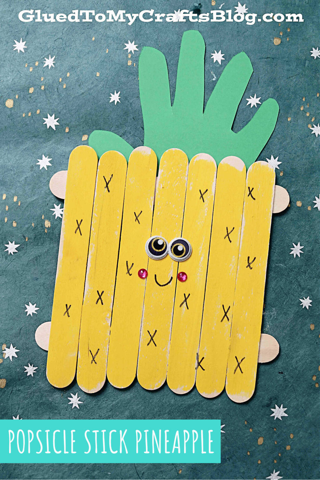 Popsicle Stick Pineapple Craft For Kids