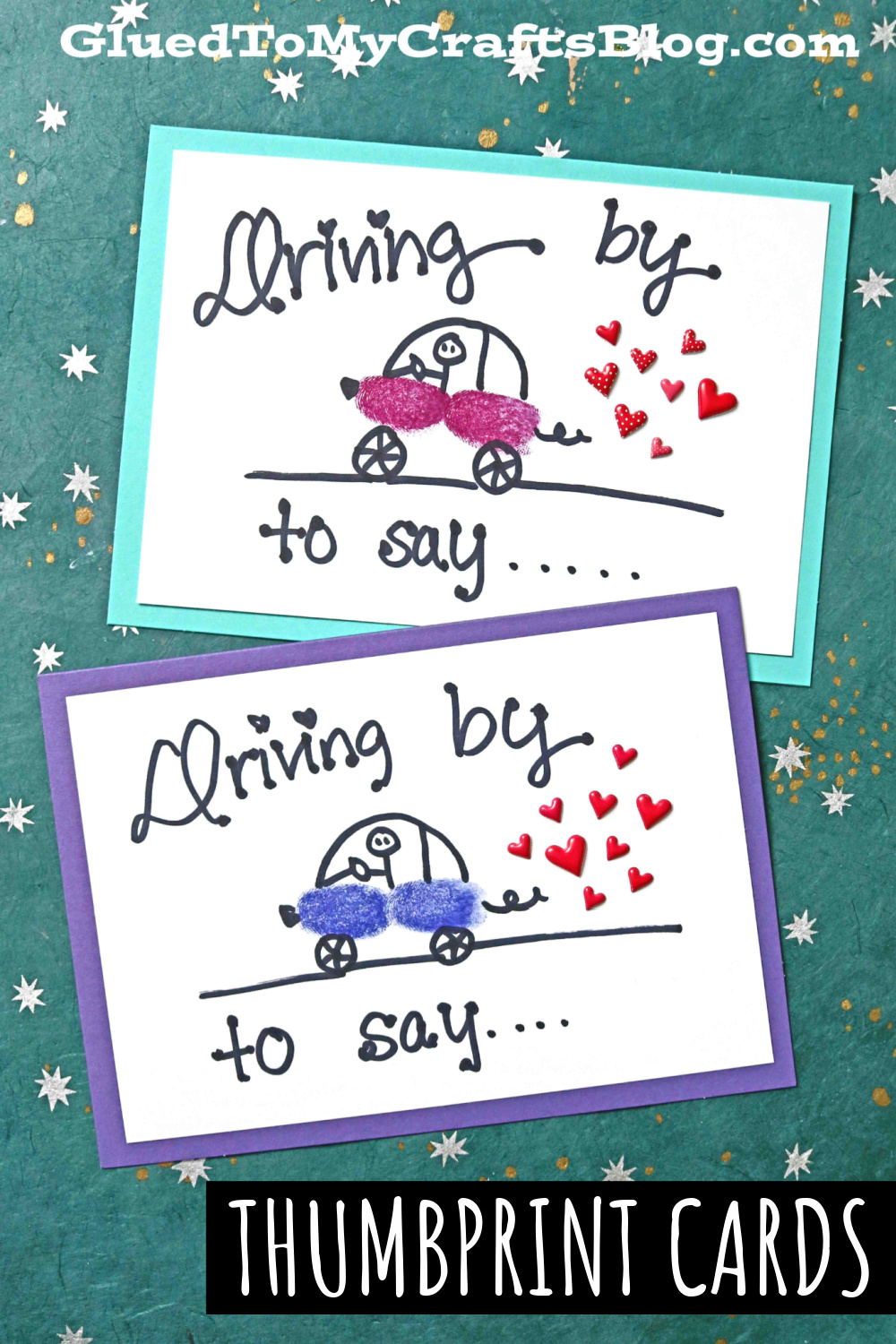 Thumbprint Cars Card Idea For Kids To Make