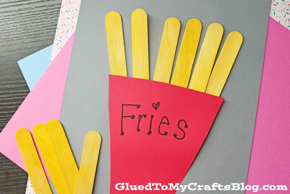 Paper & Popsicle Stick Fries Craft