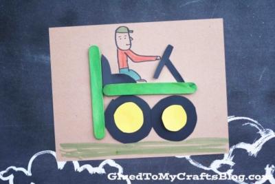 Popsicle Stick "T" is for Tractor Craft