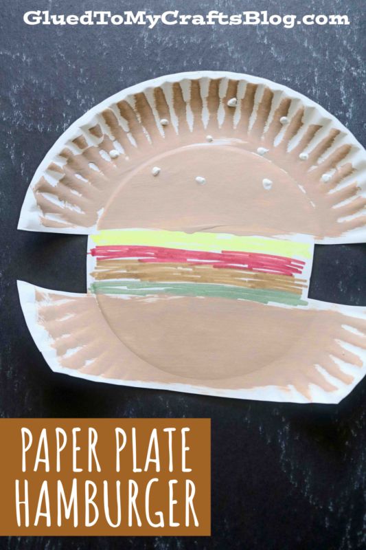 Paper Plate Hamburger Craft Idea