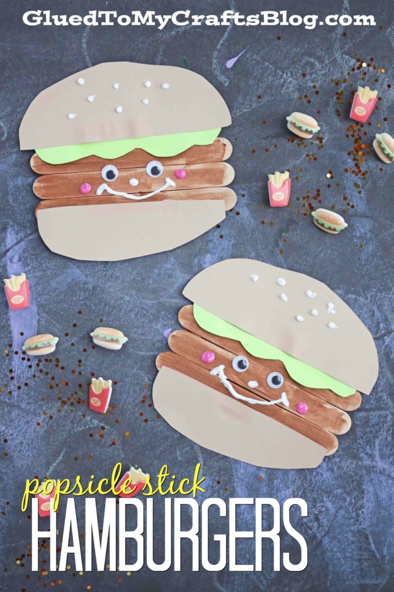 Popsicle Stick Hamburger Craft Idea For Summer