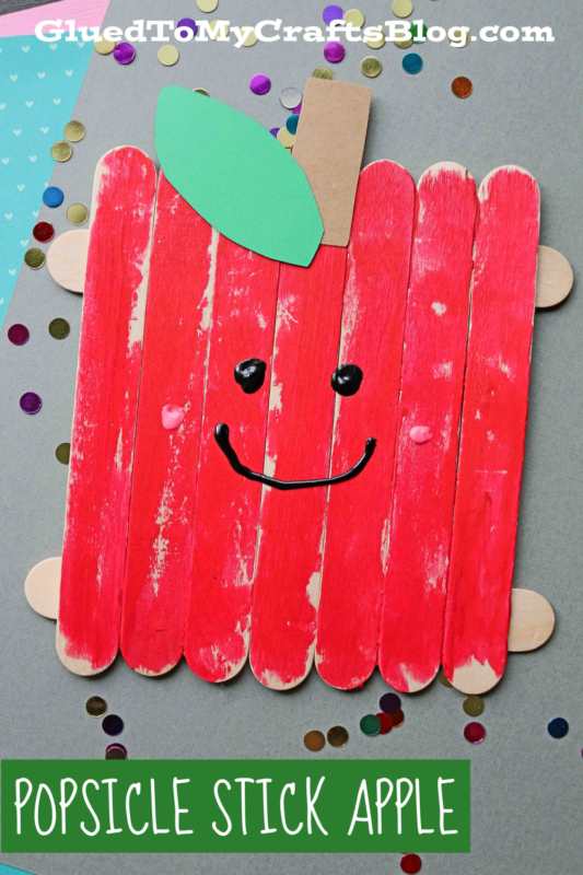 Popsicle Stick Apple Friends Craft Idea For Fall