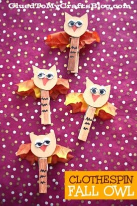 Clothespin Owl Puppet Craft Idea For Fall