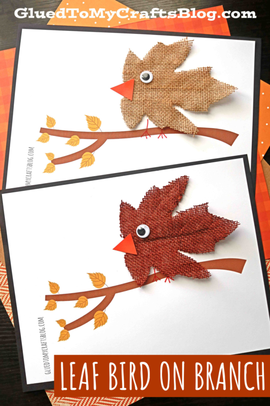 Leaf Bird On Branch Craft Idea For Kids