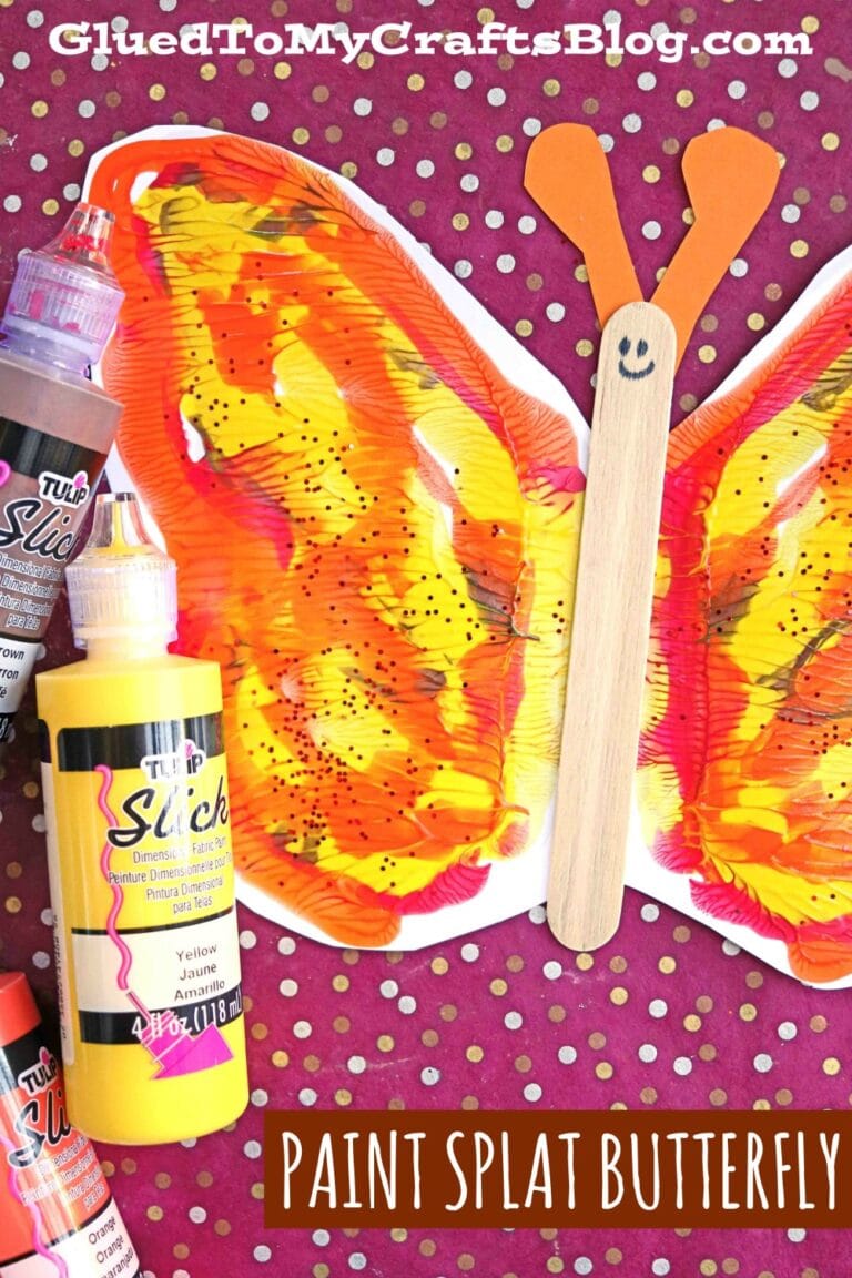 Paint Splat Butterflies On Paper