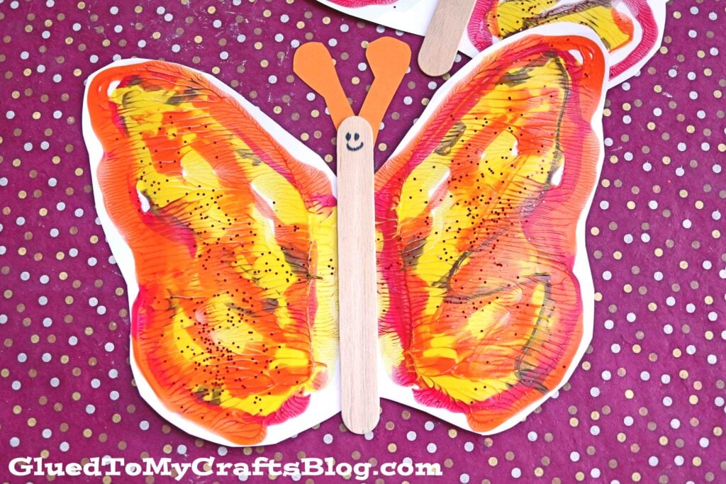 Paint Splat Butterflies On Paper