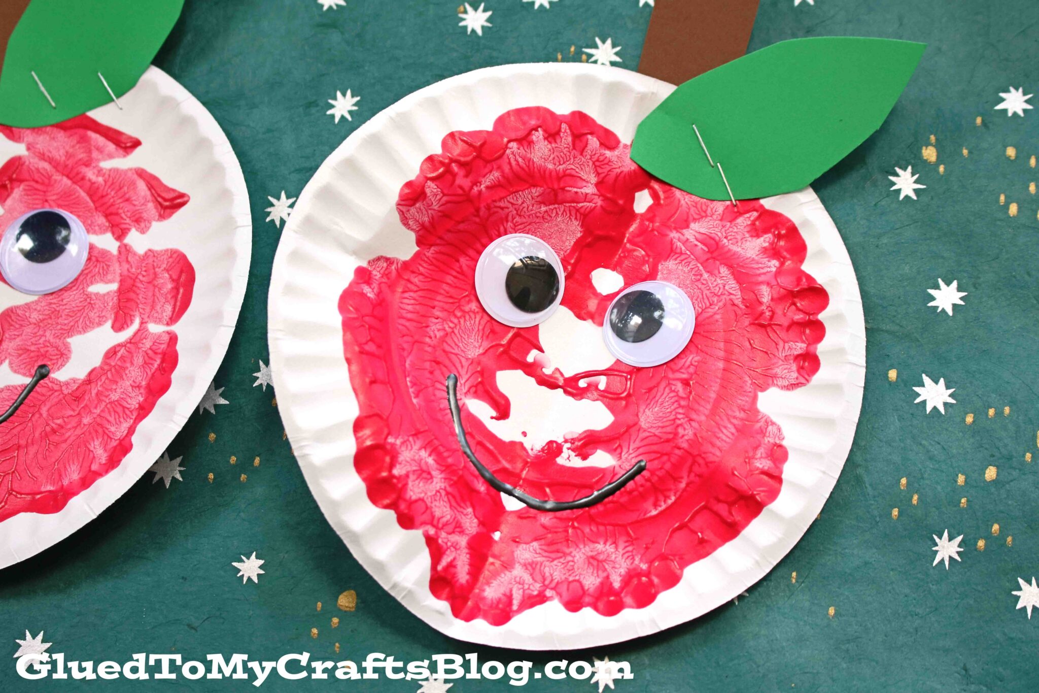Paper Plate & Paint Splat Apple Craft