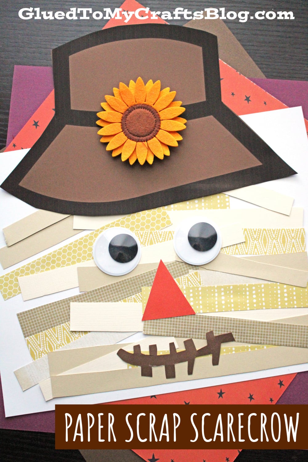 Paper Scrap Scarecrow Craft For Kids