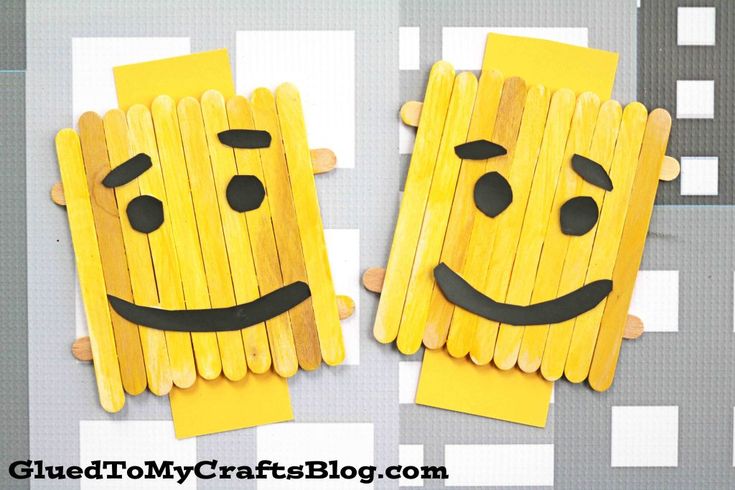 Popsicle Stick Lego Head Craft Idea