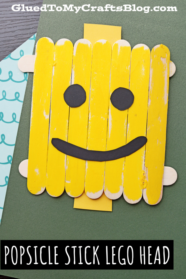 Popsicle Stick Lego Head Craft Idea