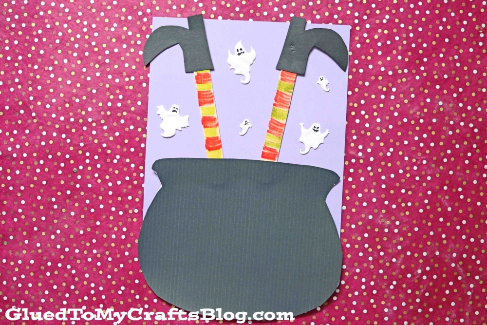 Popsicle Stick Witch Legs In Paper Cauldron