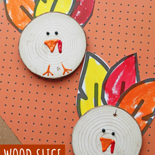 Wood Slice Turkey Ornament Craft Idea