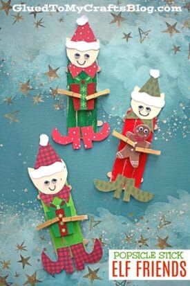 Popsicle Stick Elf Craft Idea for Christmas