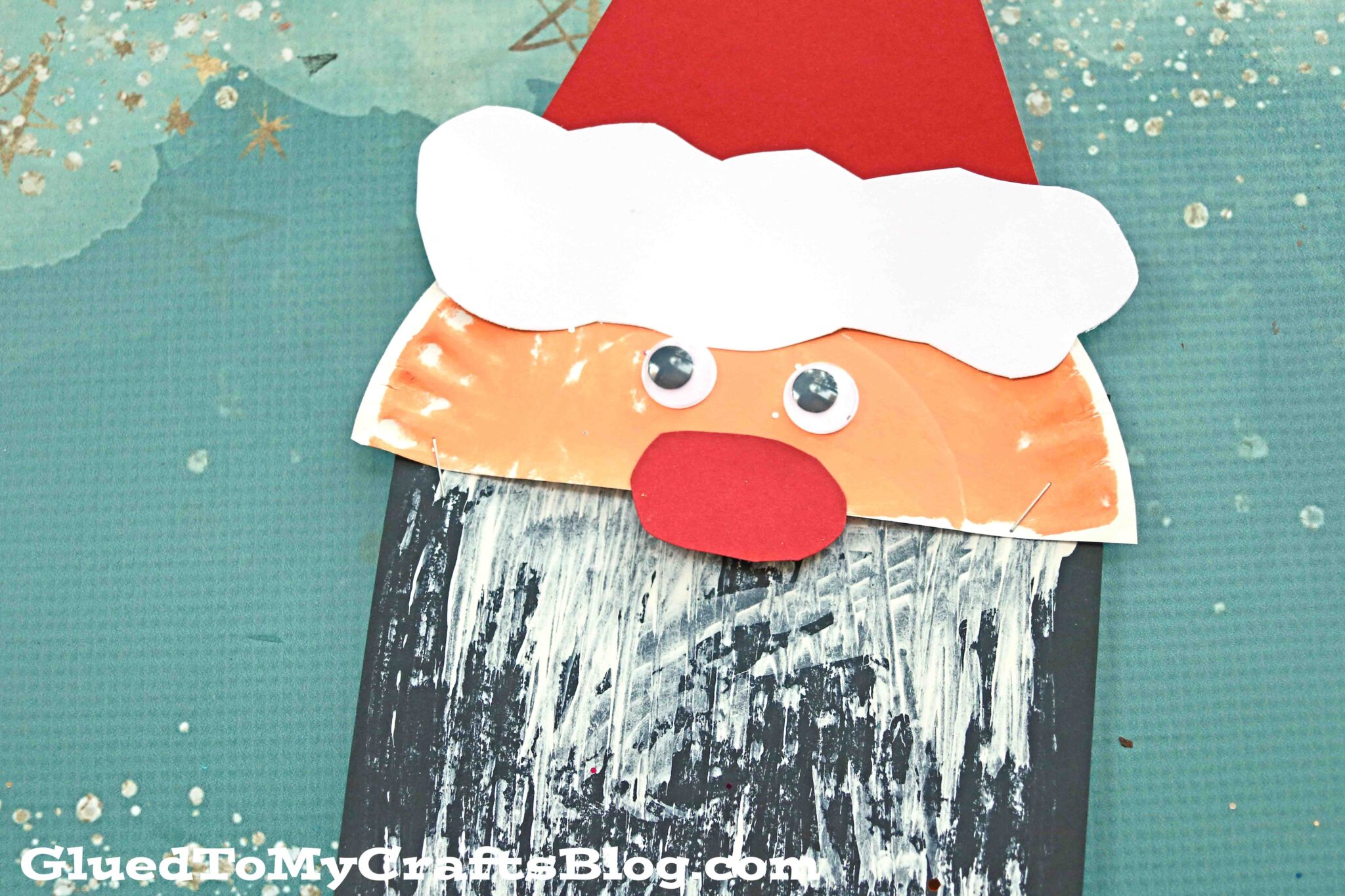 Fork Painted Santa Beard Craft For Christmas