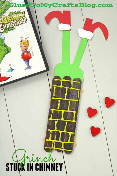 Popsicle Stick Grinch Stuck In Chimney