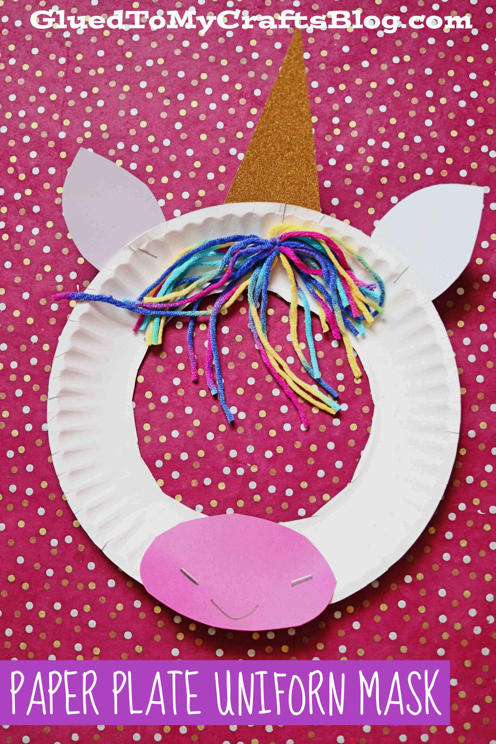 Paper Plate Unicorn Puppet Mask