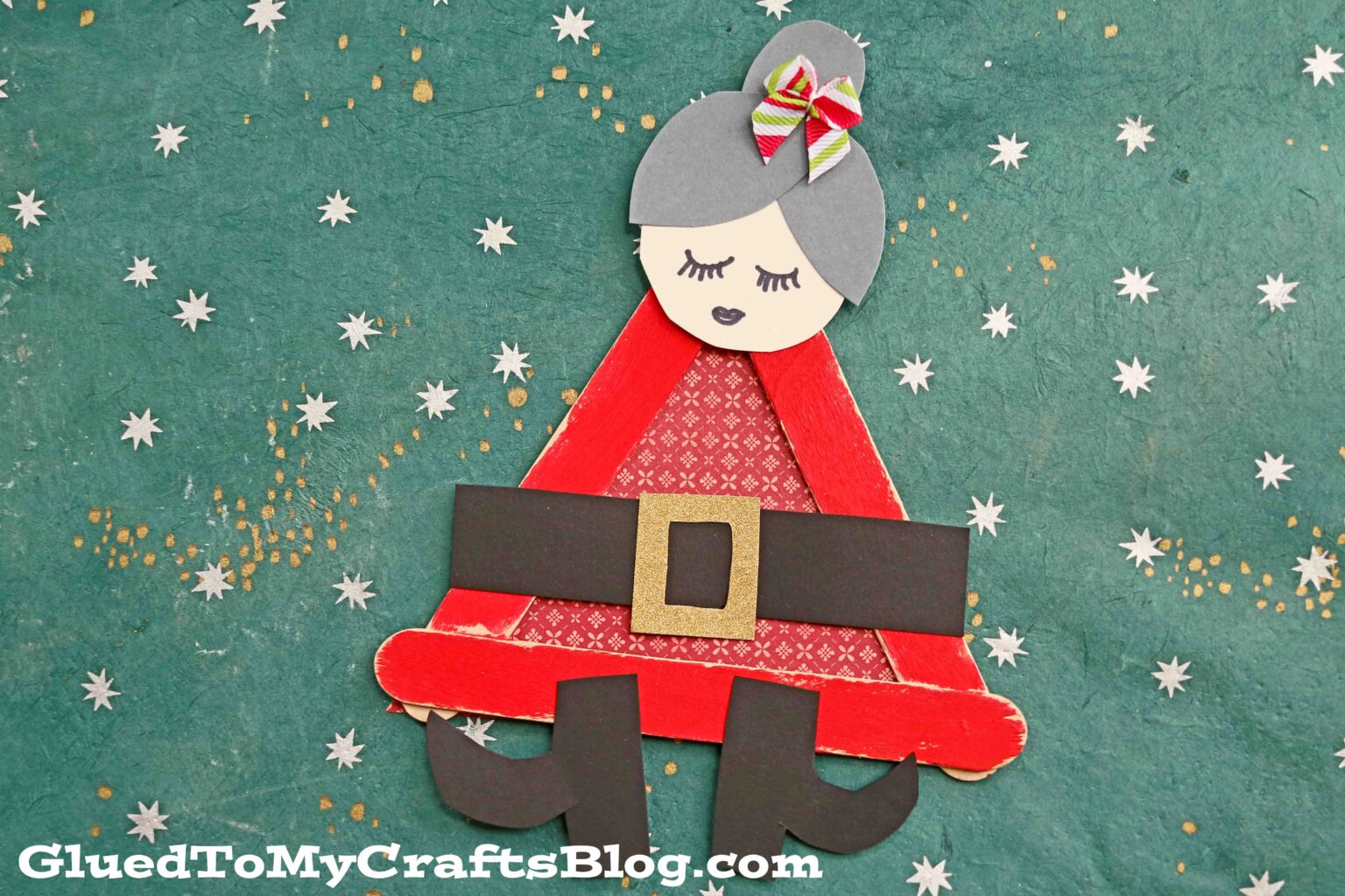 Popsicle Stick Mrs. Claus Craft Idea for Christmas