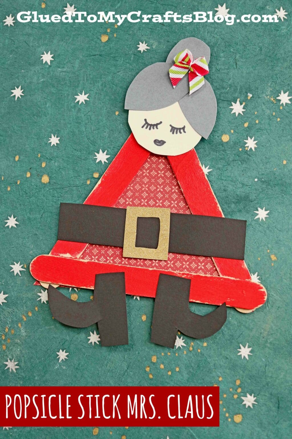 Popsicle Stick Mrs. Claus Craft Idea for Christmas