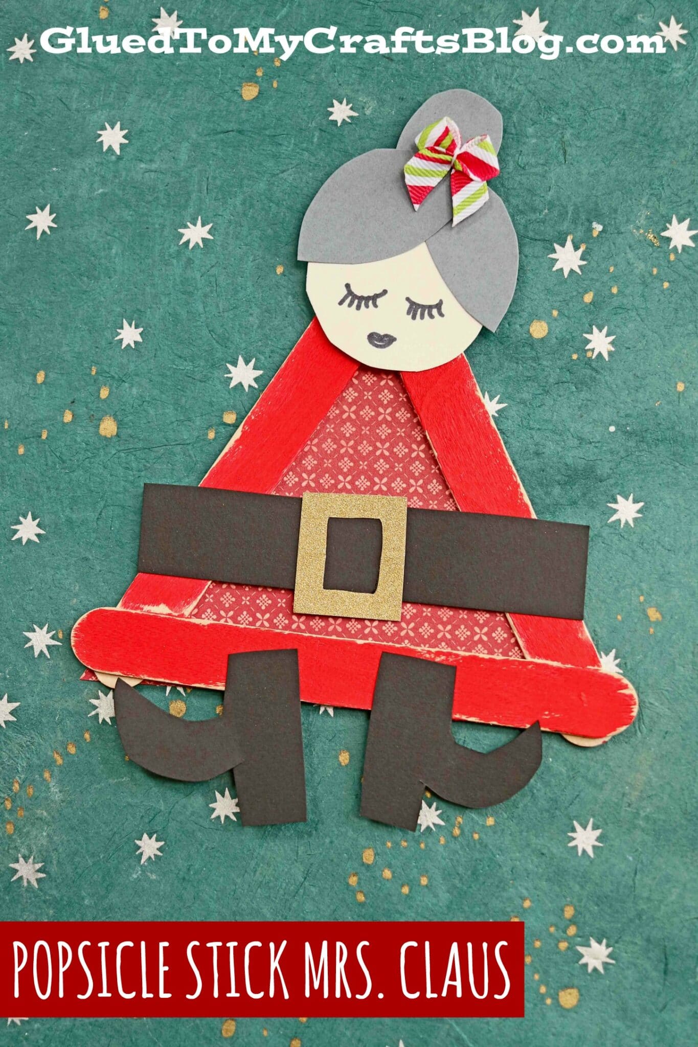 Popsicle Stick Mrs. Claus Craft Idea for Christmas