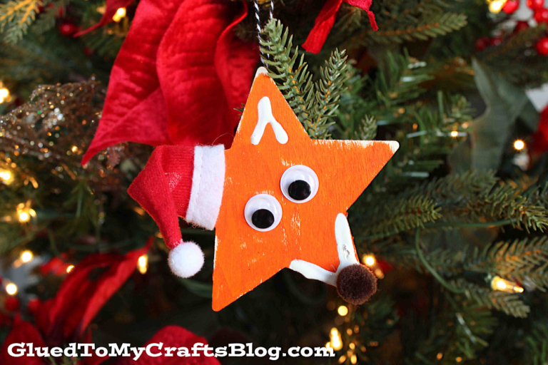 DIY Wood Star Fox Ornaments for Kids