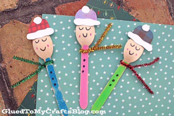 Winter Friend Puppets Made From Craft Spoons