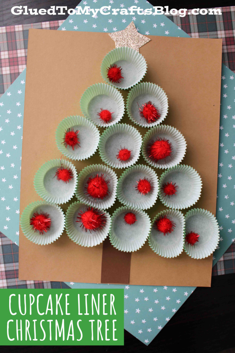 Cupcake Liner Christmas Tree Craft Idea